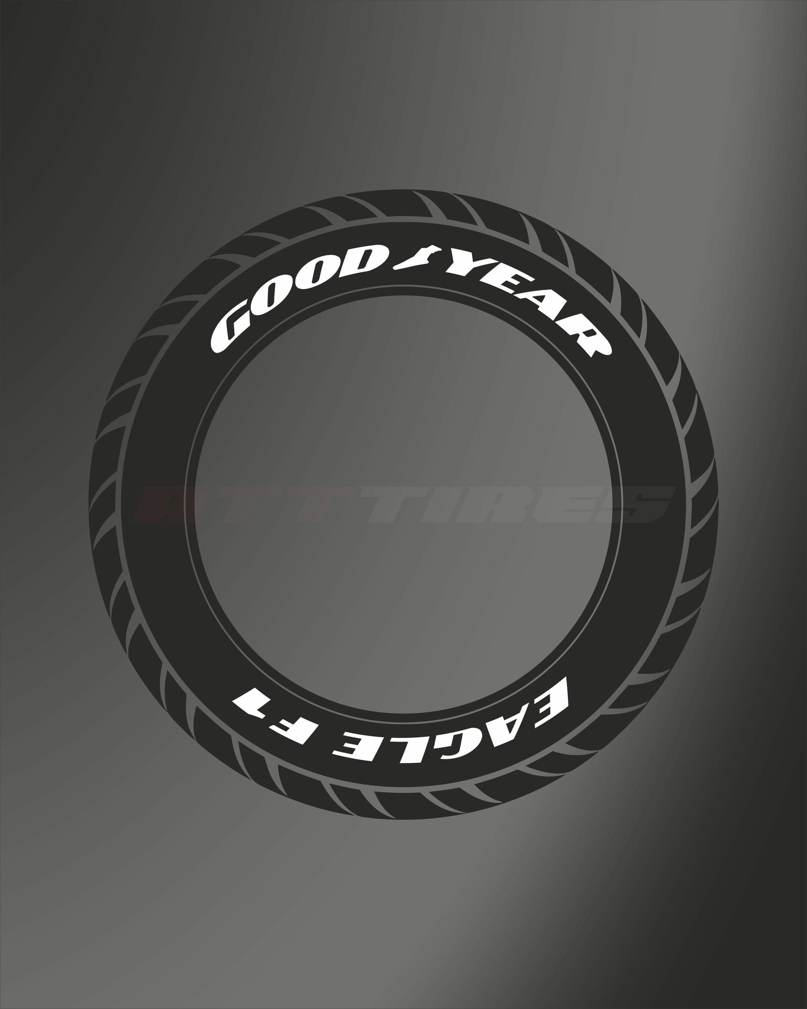 Наклейки ATTTIRES GOODYEAR Eagle F1, на шины, белые, клеевая основа, 4 шт