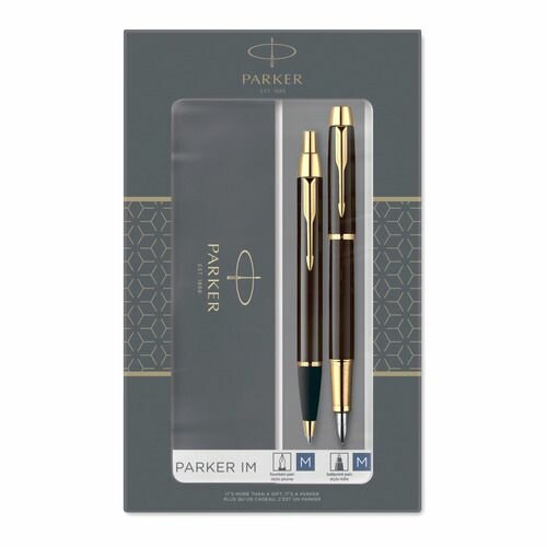 Набор ручек Parker IM Core FK221 (CW2093216) Black GT руч. пер./руч. шар. M ст. нерж. подар. кор.