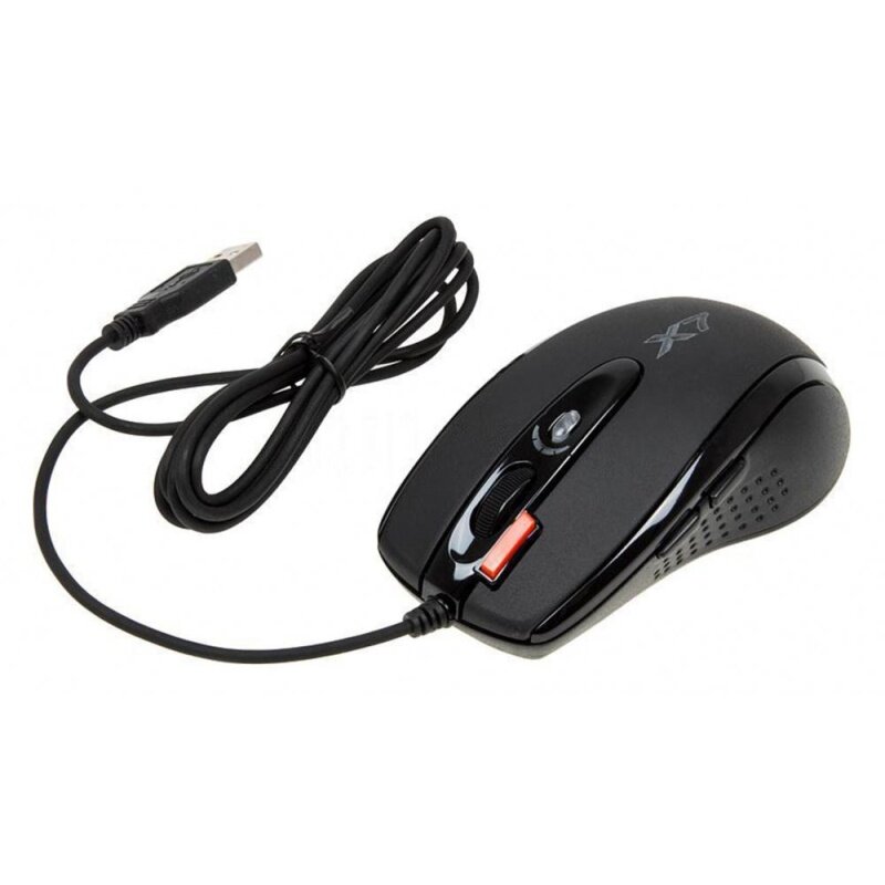 Компьютерная мышь A4Tech Черная, X-718BK, оптическая, 3000 dpi, USB, 6but (94398)