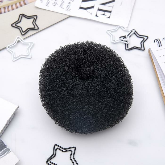 Валик - резинка для создания пучка, 4.5×10 см, чёрный