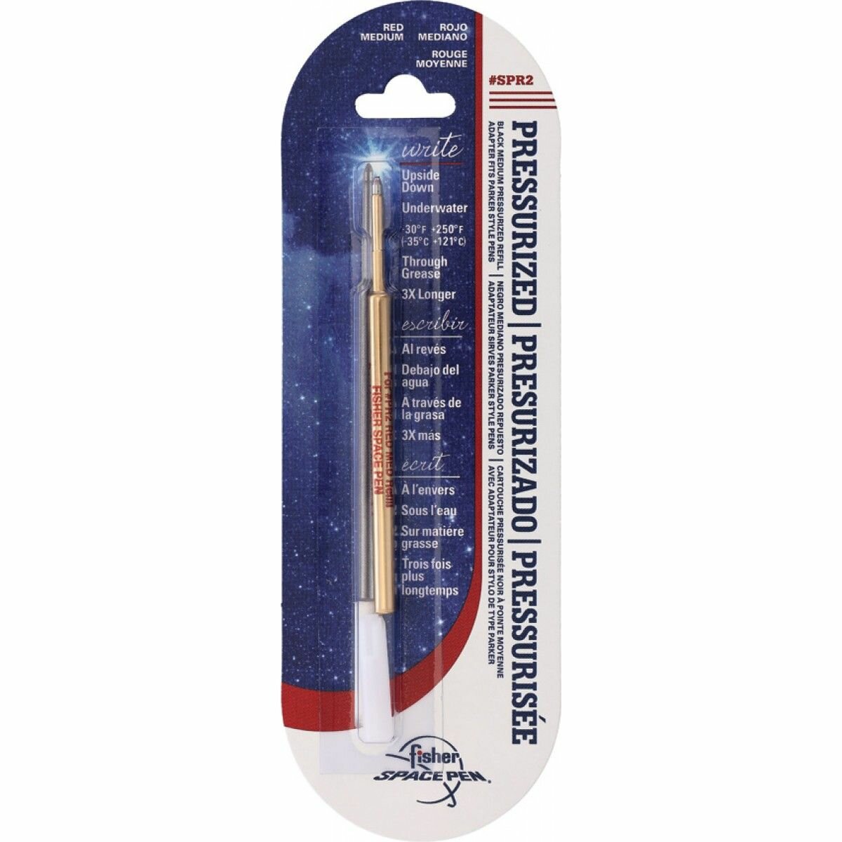 Сменный космический шариковый стержень для ручек Parker и Fisher Space Pen PR (Red Medium)