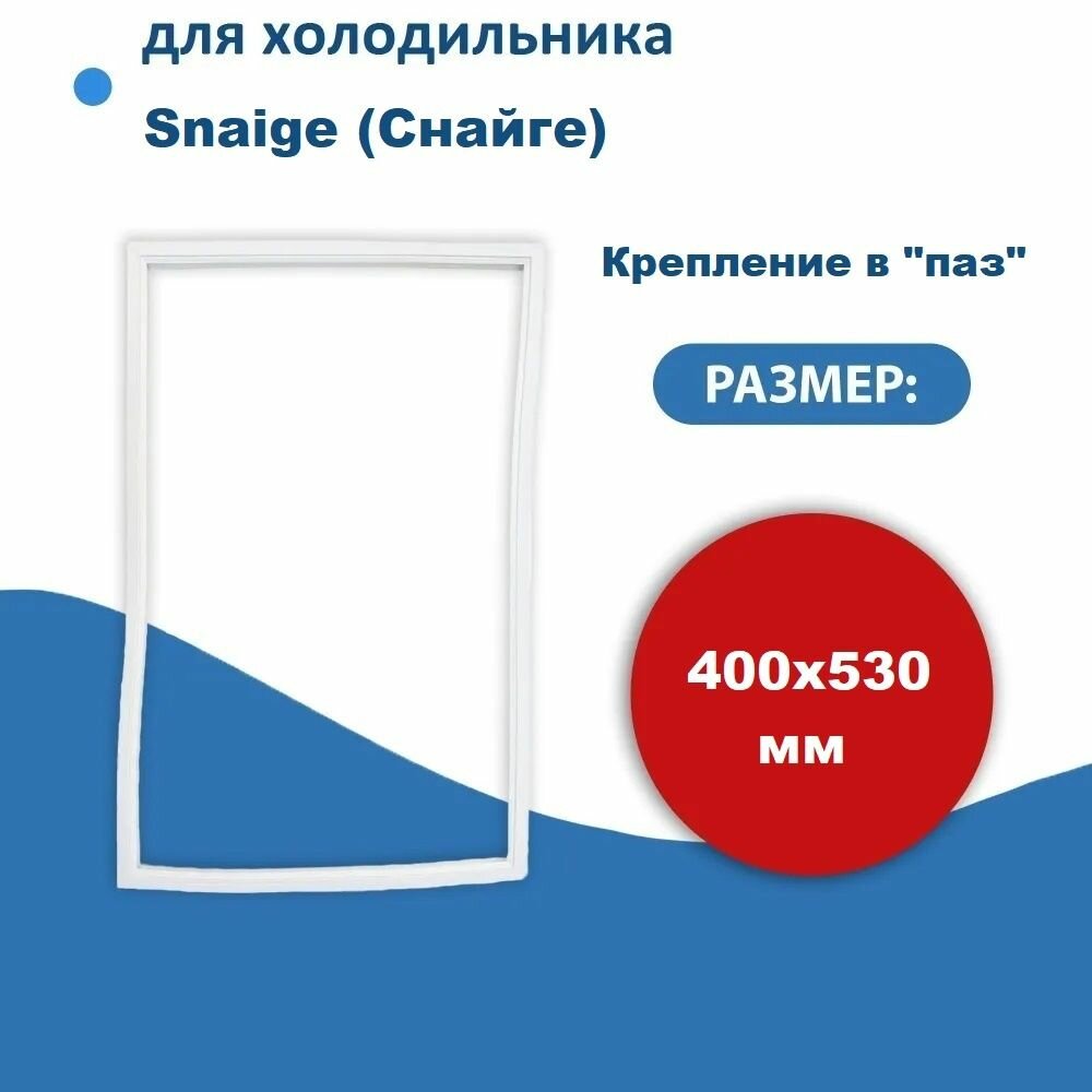 Уплотнитель двери холодильника для Snaige (Снайге) размер 40*53 см крепление в паз (модель BR)