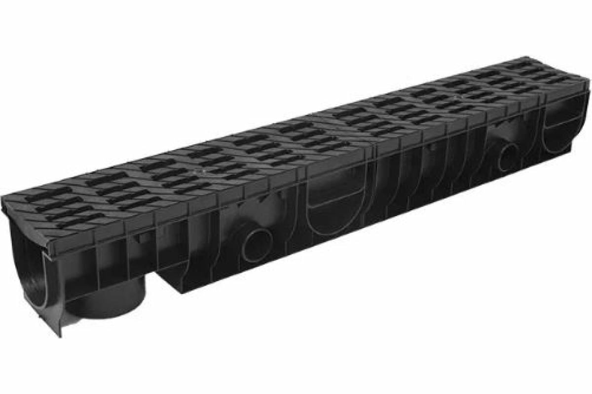 Ecoteck Лоток MEDIUM 100.125 h145 с решеткой пластиковой, кл. В125 46630