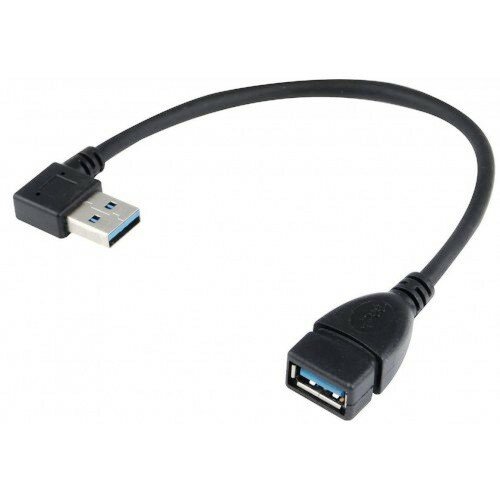Адаптер USB-Am/Af 3.0 KS-is KS-402O горизонтальный угловой левый Am - 0.2м чёрный