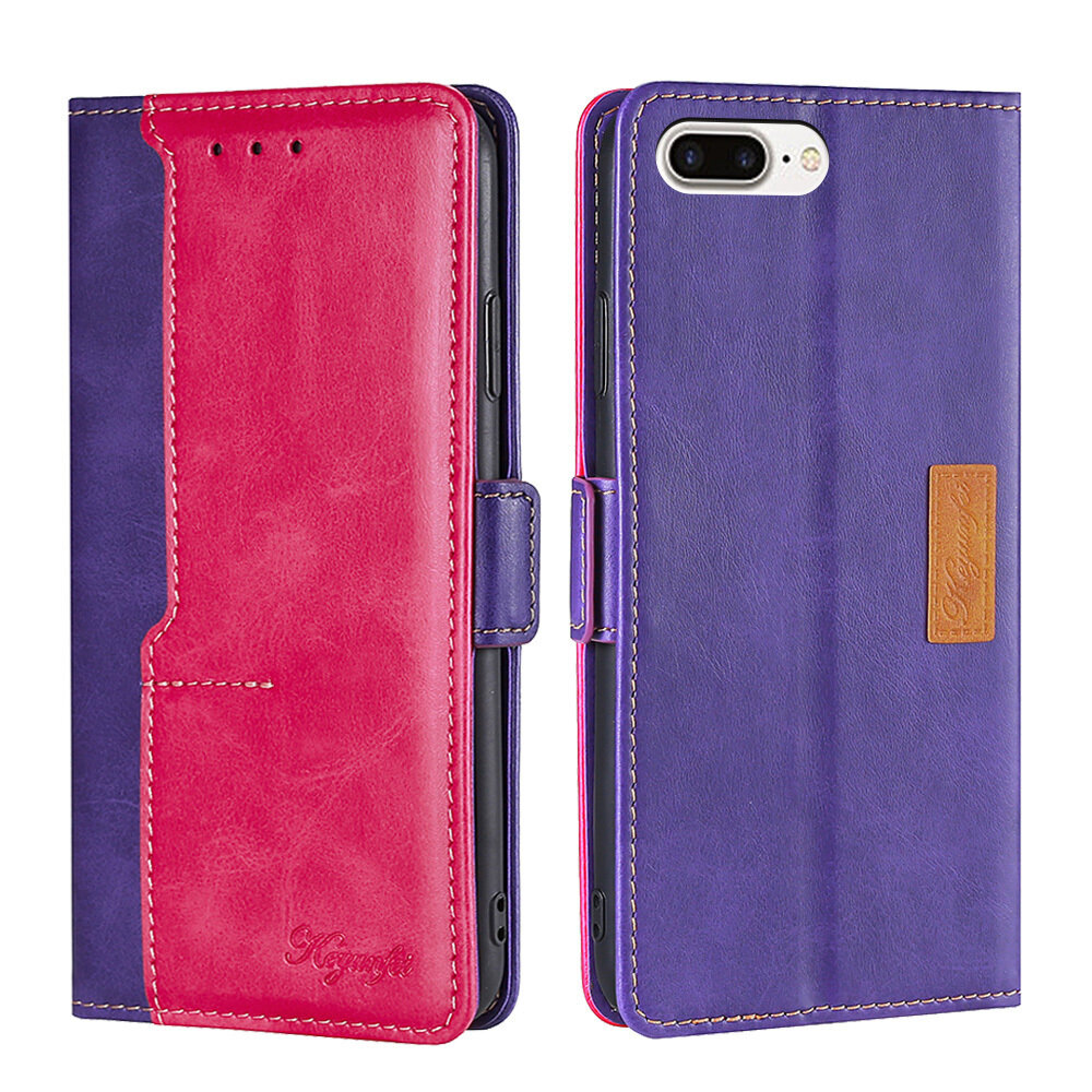 Чехол-книжка MyPads для Apple iPhone 7 Plus/8 Plus / Айфон 7 Plus/8 Plus, смешать два цвета (красный + фиолетовый)