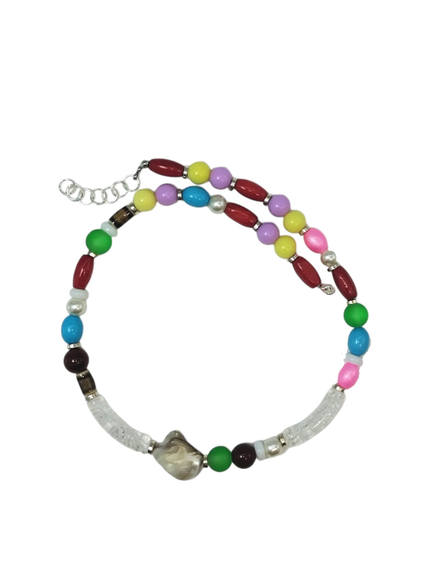 Колье Piperita, агат, перламутр