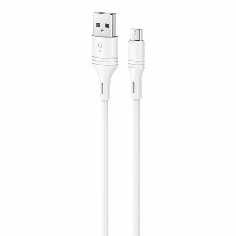 USB кабель BOROFONE BX43 CoolJoy MicroUSB, 2.4А, 1м, PVC (белый)