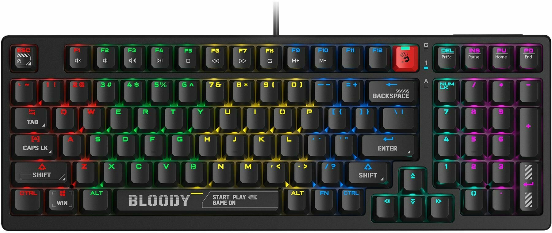Клавиатура для компьютера A4Tech Bloody S98 механическая черный USB for gamer LED (S98 BLACK)