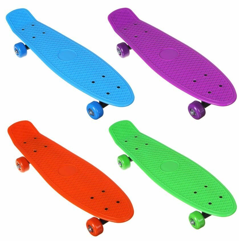 SILAPRO Скейтборд 56х15см, ABS пластик, (пласт. крепеж 5036, PVC 608Z), макс. нагр. 30кг 131-036