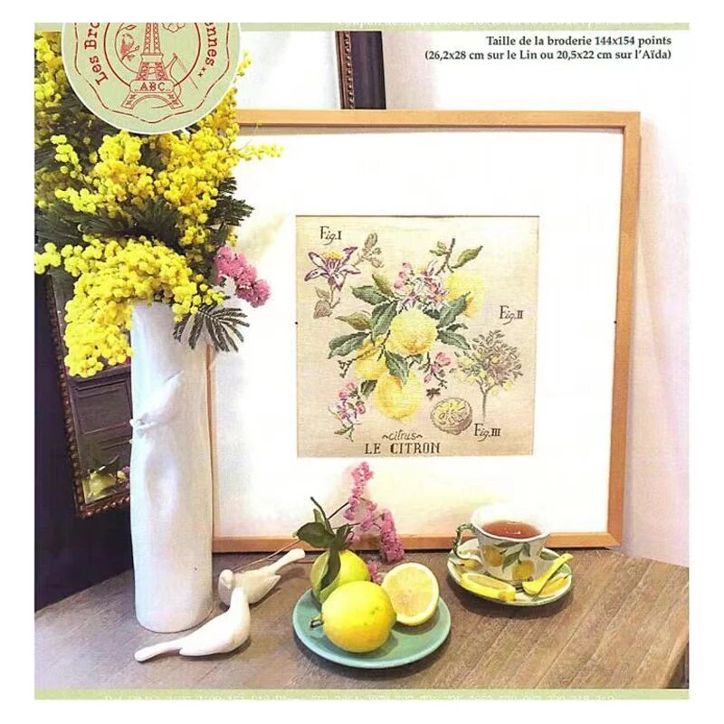 Комплект для вышивки крестом Лес Агрумов Лимон 31 цвета 14CT unprint canvas
