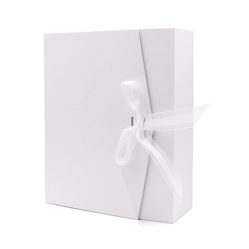 Коробка-шкатулка подарочная с бантом от Zdravnica.SHOP белый цвет