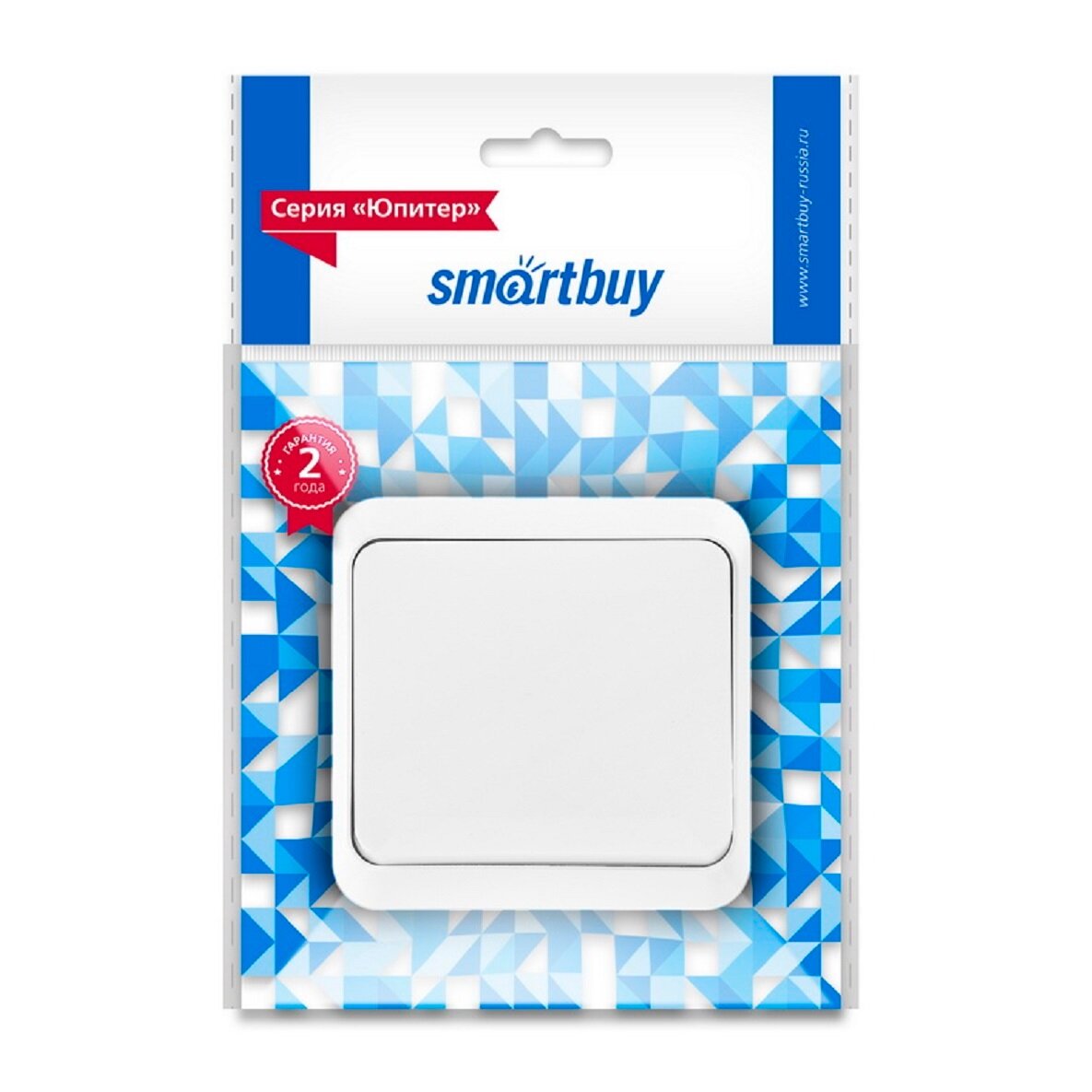 Выключатель Smartbuy Юпитер, одноклавишный, открытой установки, цвет: белый
