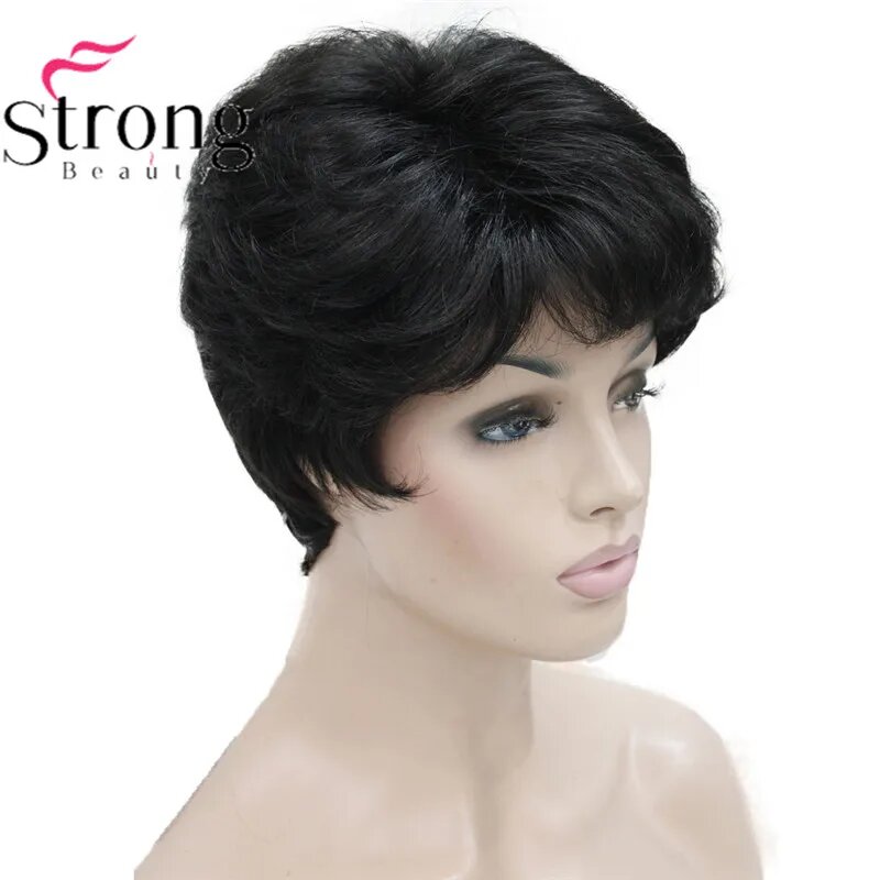 Короткий черный парик StrongBeauty, цвет 2 Natural Black