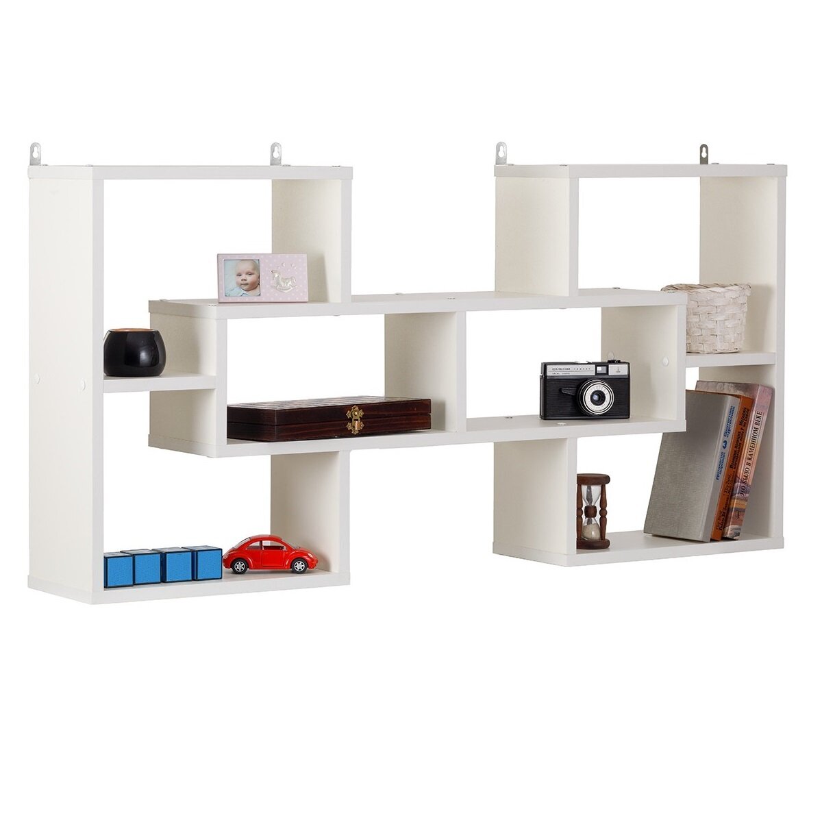 Полка настенная КиМер Элиса-1, цвет Белый 110x54,4x18 см, 1шт.