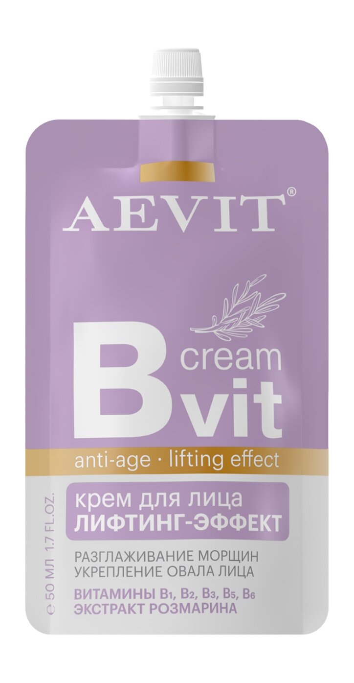 LIBREDERM Крем для лица Вvit с витаминами В1, B2, B3, B5, B6 и экстрактом розмарина AEVIT лифтинг-эффект, 50 мл
