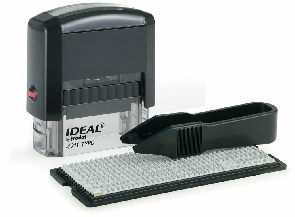 Штамп самонаборный 3 строки, 38*14мм , подушка синяя