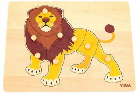 Пазл-вкладыш "Лев" (8 деталей) в пленке