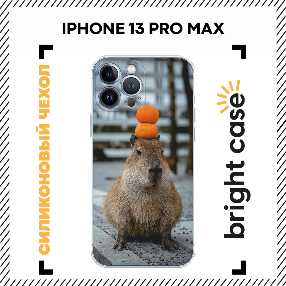 Чехол на Apple iPhone 13 Pro Max / Айфон 13 Pro Max с принтом Капибара медитирует