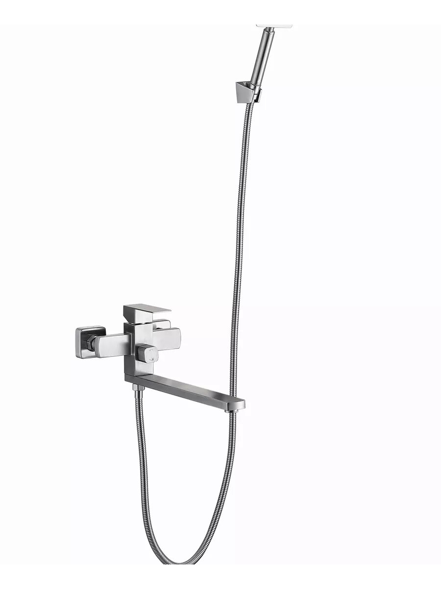 Смеситель для ванны и душа F22802 сатин