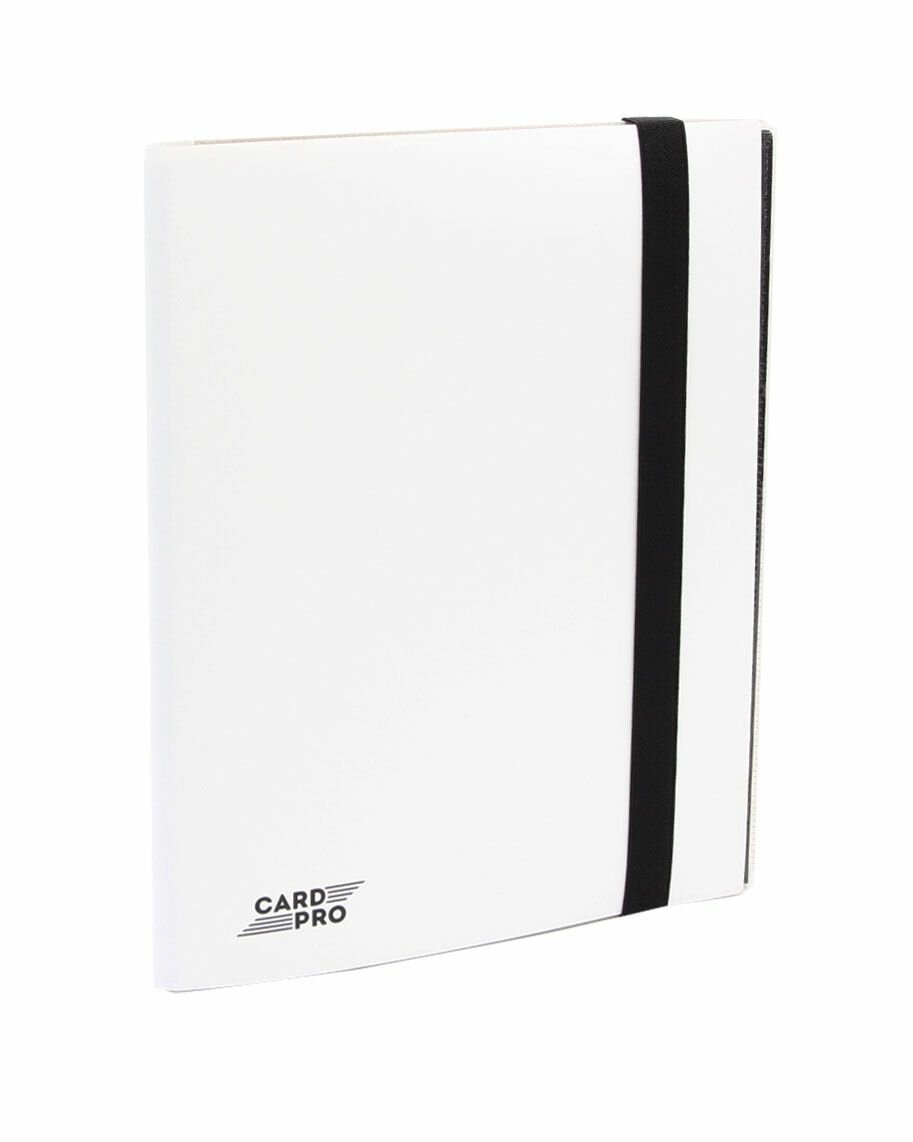 Альбом портфолио Card Pro 3x3 280 мкм 20 встроенных листов, на резинке, белый - для карт K-Pop, MTG, Pokemon