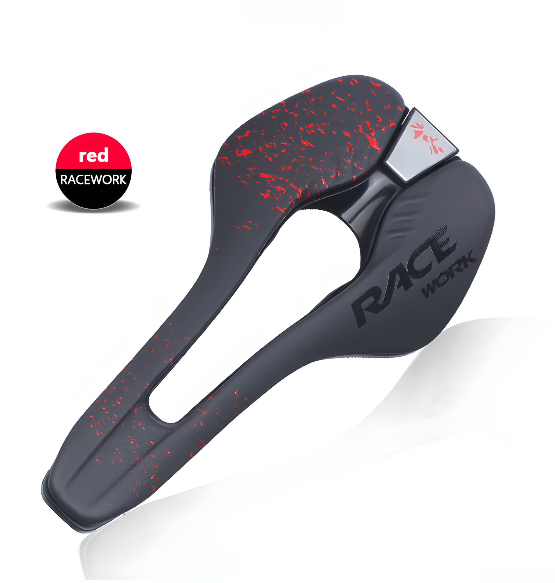 Седло для велосипеда RACEWORK RK068 из искусственной кожи и микрофибры, красный