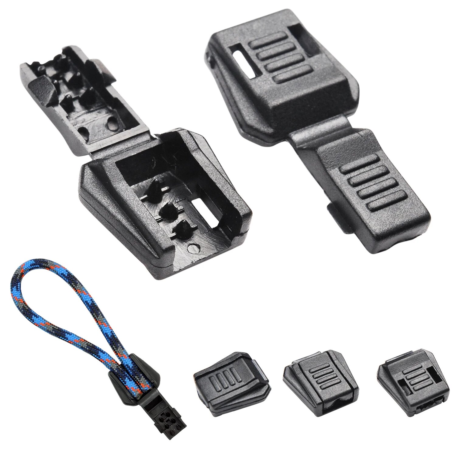 Зажимы для шнура на молнии, пластиковые, черные, 10 шт.