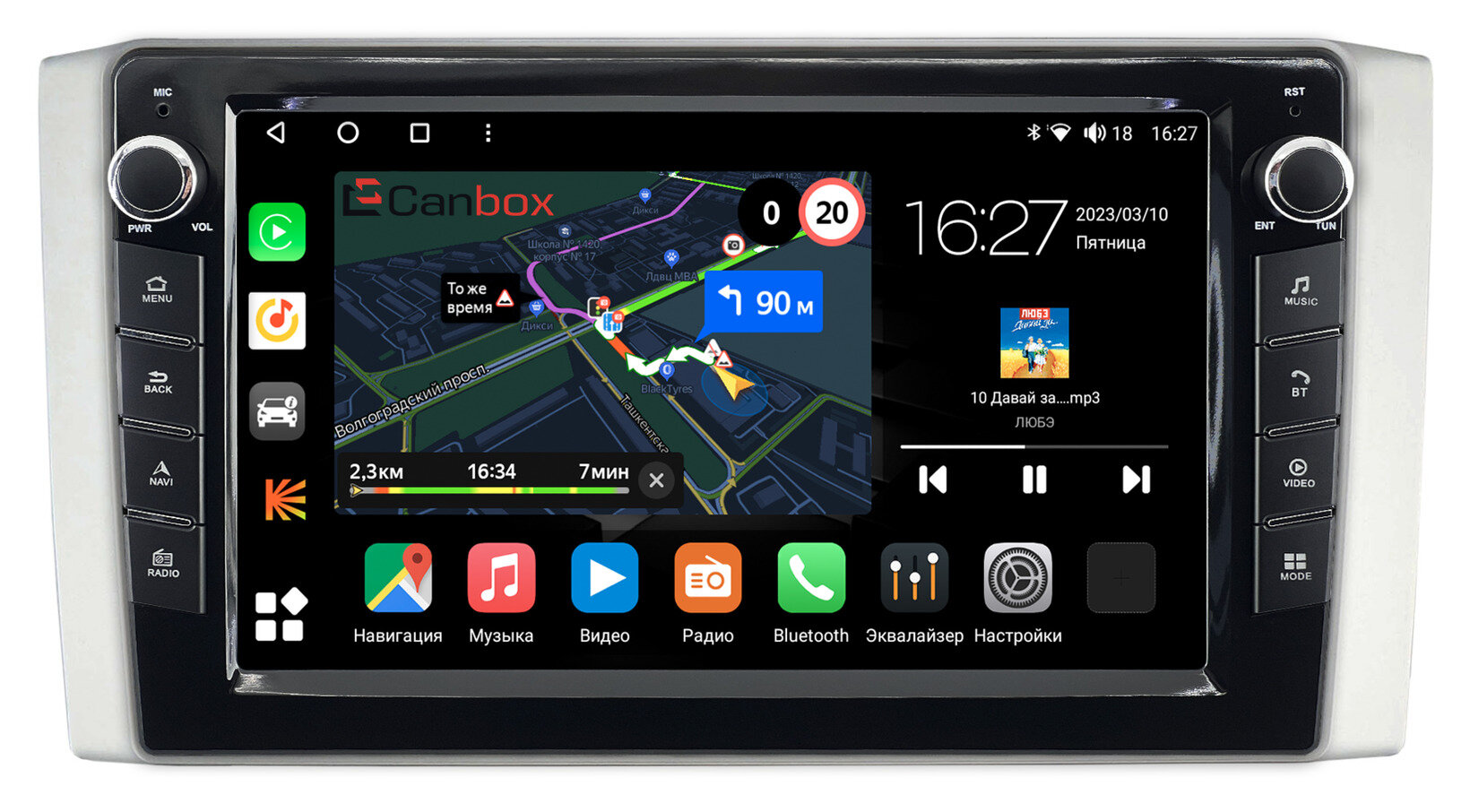 Штатная магнитола Canbox M-Line 7825-10-1212 Foton Tunland 2011-2018 Android 10 (4G-SIM, 2/32, DSP, QLed) С крутилками