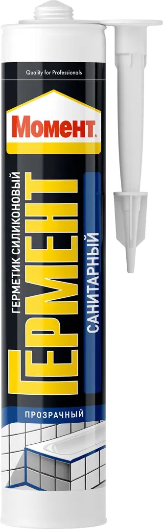 Герметик силиконовый Момент Гермент санитарный прозрачный 280 мл уксусный