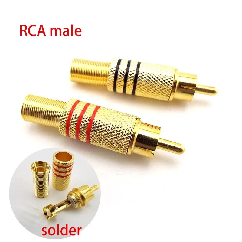 Позолоченные разъемы RCA, штекер-мама, адаптер припоя для аудиокабеля, адаптеры для видеокамеры видеонаблюдения A7