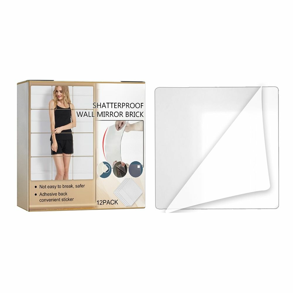 12 шт. самоклеящихся акриловых зеркальных плиток, толстые ударопрочные зеркальные наклейки для декора стен дома, спальни, гостиной, ванной комнаты
