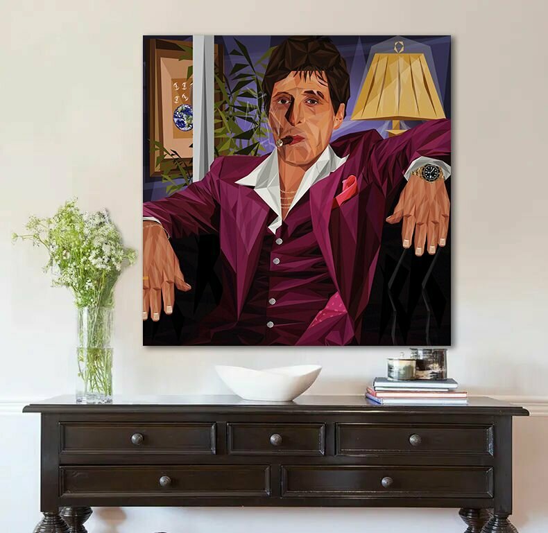 Тони Монтана / Лицо со шрамом - 50х50, Картина Scarface, постер на стену