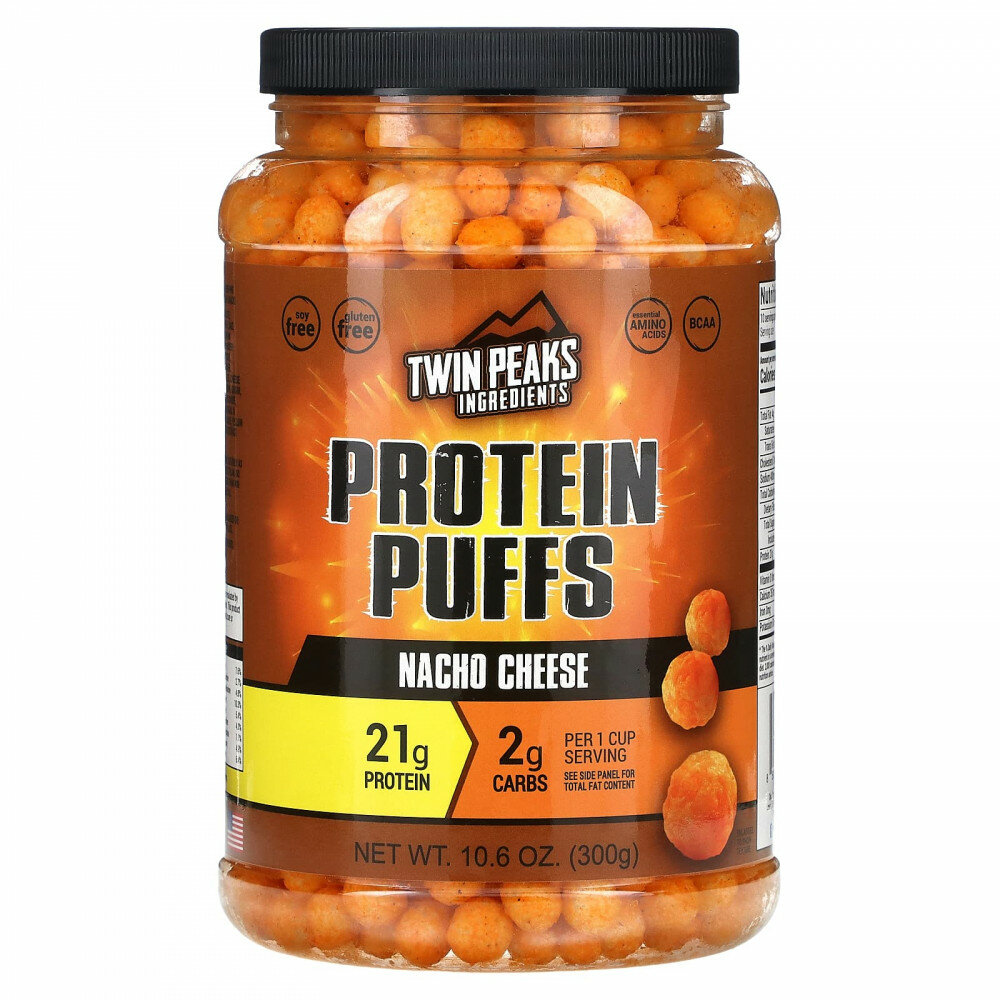 Twin Peaks Ingredients, Protein Puffs, сыр начо, 300 г (10,6 унции)