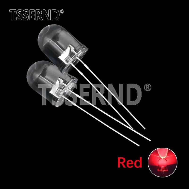 10 шт. F10 10 мм светодиод 5 цветов красный синий желтый зеленый белый прозрачный 20 мА 10pcs Red