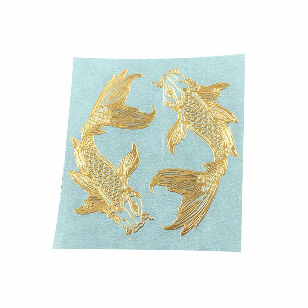 Золотая металлическая наклейка Koi
