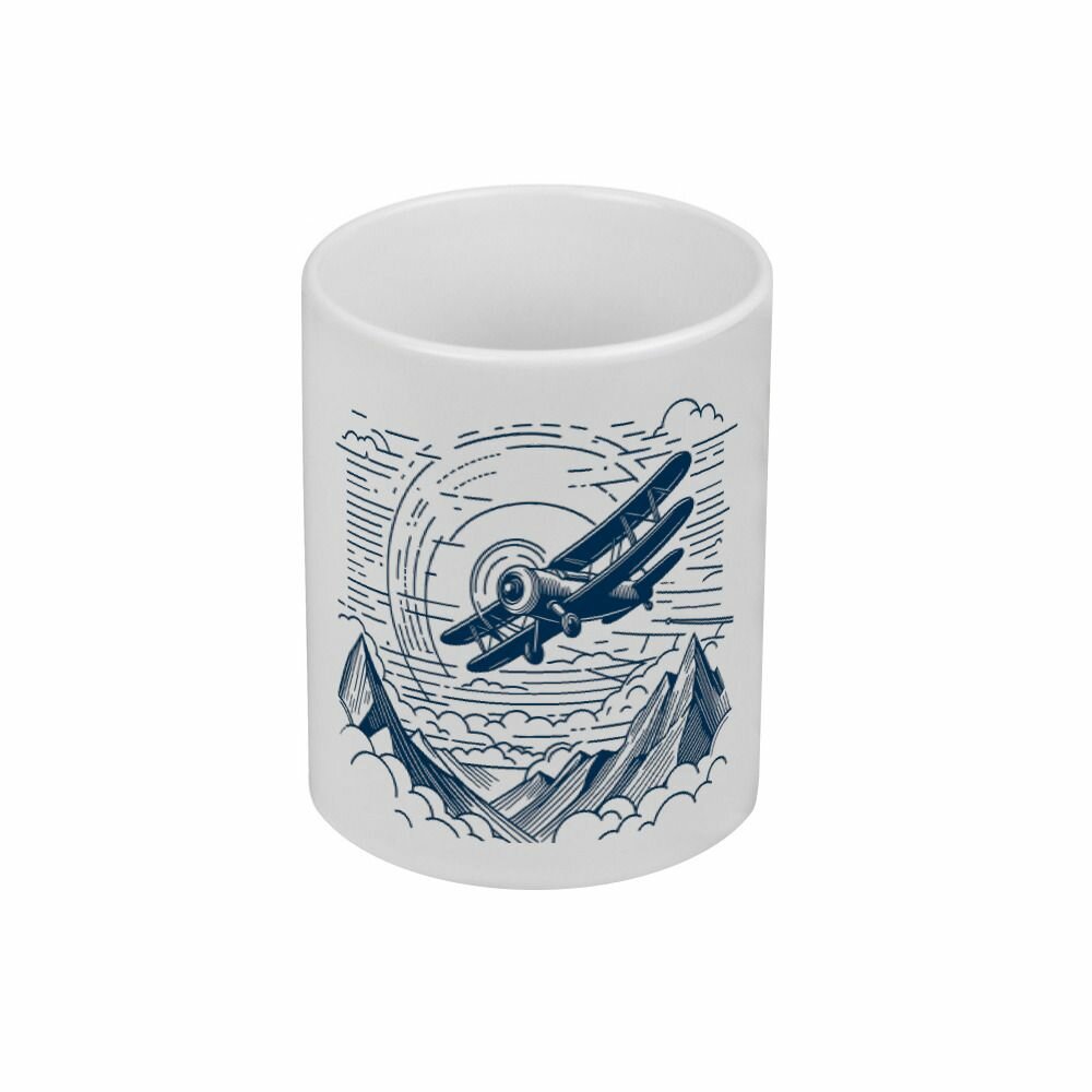 Кружка Самолет летит над горами. В подарок пилоту