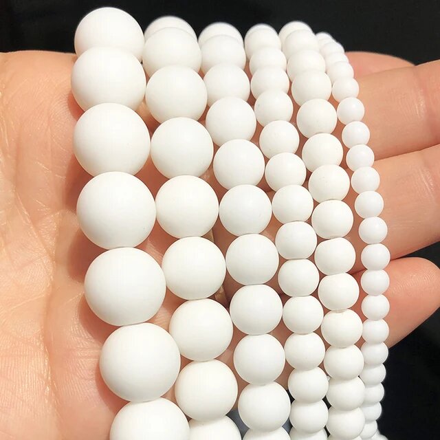 Бусины из натуральных камней TTUIJI 4-10 мм Белый, 4mm 92PCS, white stone