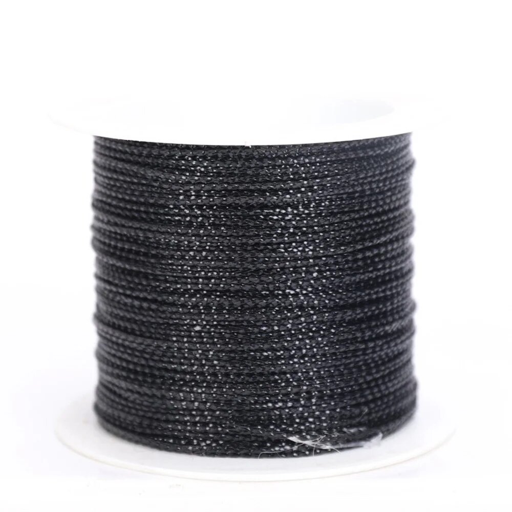 Металлическая плетёная нить 20 м Черный, Black