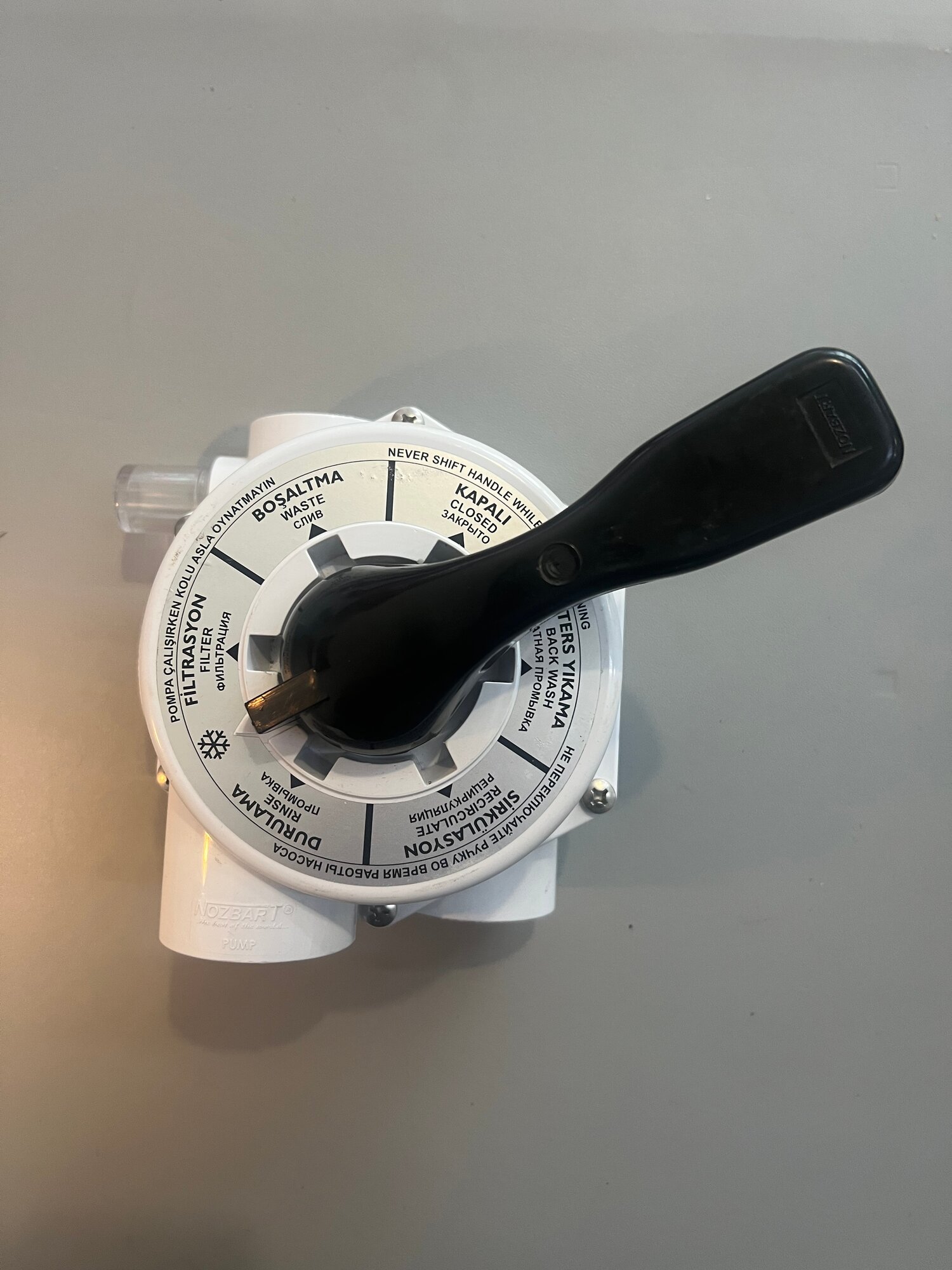 Вентиль NOZBART ALT-050, боковой, 6-позиционный, 50 мм, многоходовой, под клей