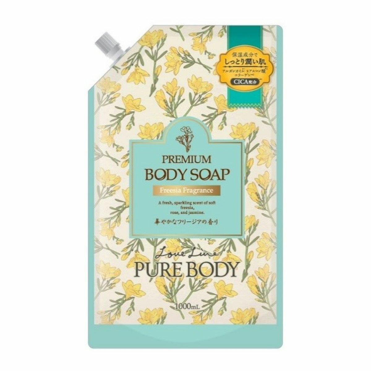 Mitsuei Увлажняющий гель для душа с аргановым маслом, гиалуроновой кислотой, коллагеном с ароматом фрезия 1000мл