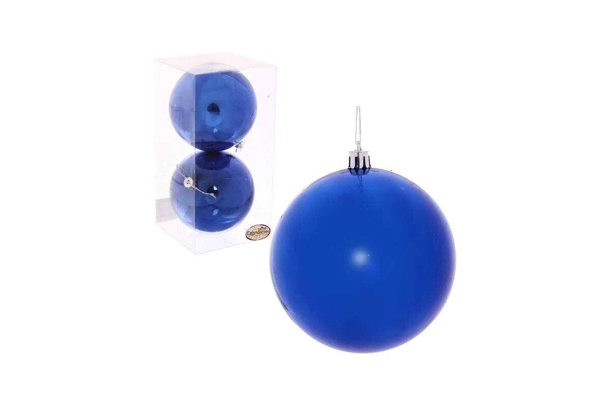 Серпантин Новогодние шары 10 см (набор 2 шт) "Глянец", синий 201-0708