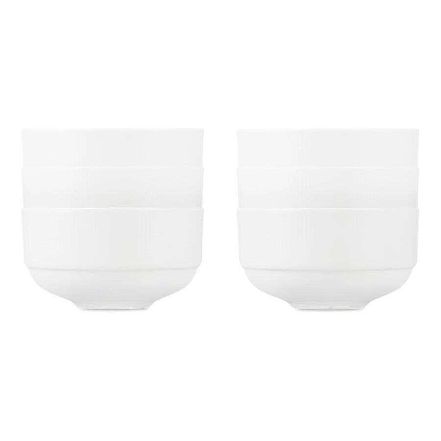 Набор салатников порционных Decor de table Плиссе 250 мл, d10,3хh5,5 см, 6 шт, фарфор костяной, п/к