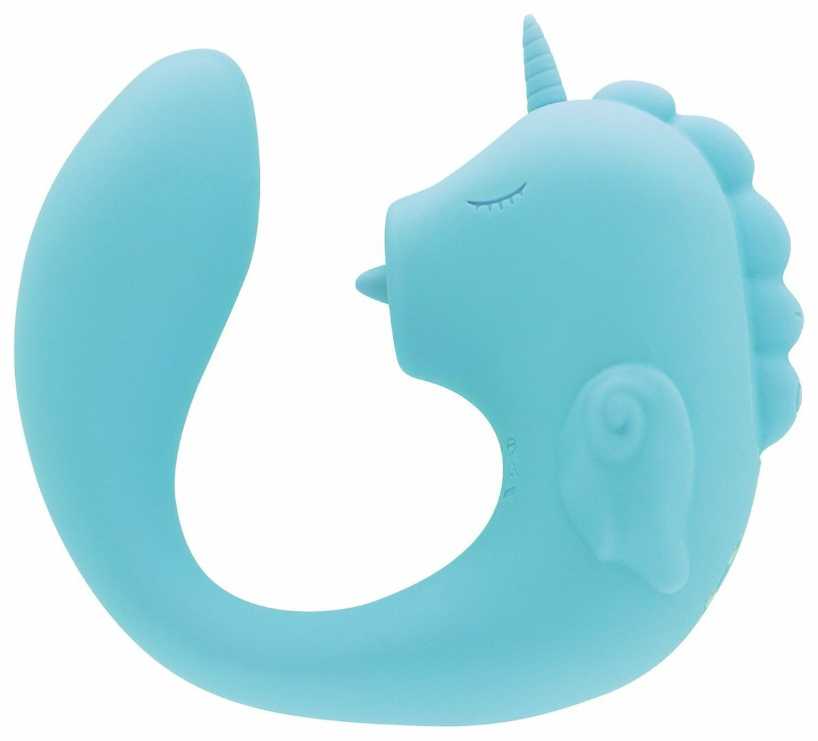 Голубой С-образный вибромассажер C Horse Ocean Peak со стимуляцией язычком Unihorn