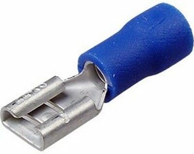 BM187-8 (SG57648), Клемма ножевая 4.8мм, розетка, изолированная, провод 1.5-2.5мм (синяя) / 10 штук