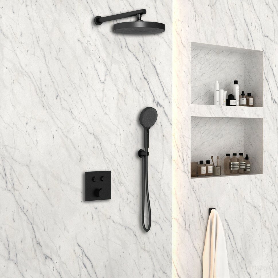 Душевой комплект Инспаер (Inspire) VSFW-4I212MB встраиваемый, двухрежимный, черный