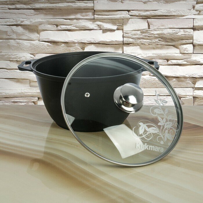 Кастрюля Kukmara "Традиция", 4 л, 32х26,5х14,3 см, стеклянная крышка