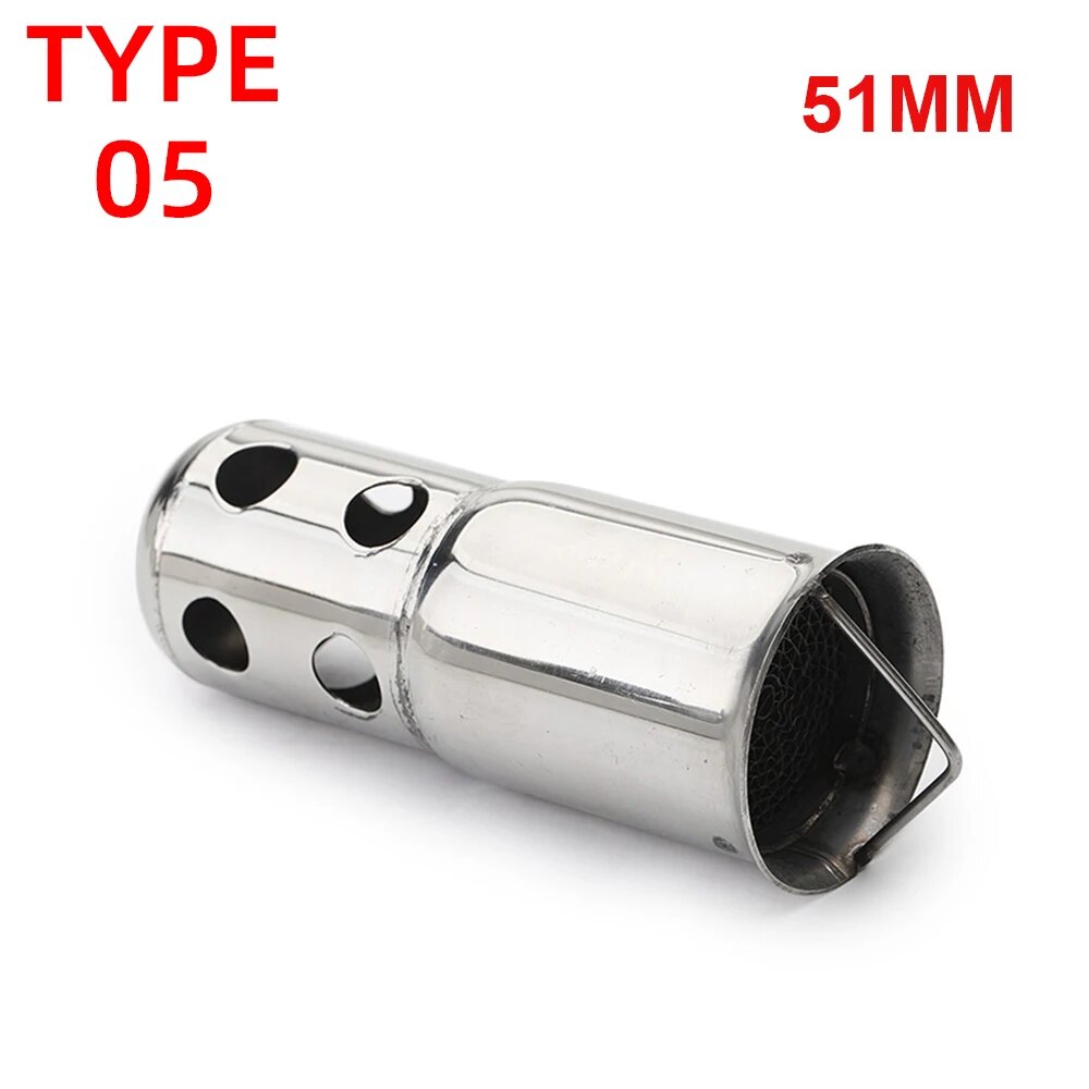 Db killer мотоциклетный глушитель из нержавеющей стали, регулируемый глушитель db killer, шумоглушитель, 51 мм, 60 мм, без шнуровки Белый, TYPE-05 51mm