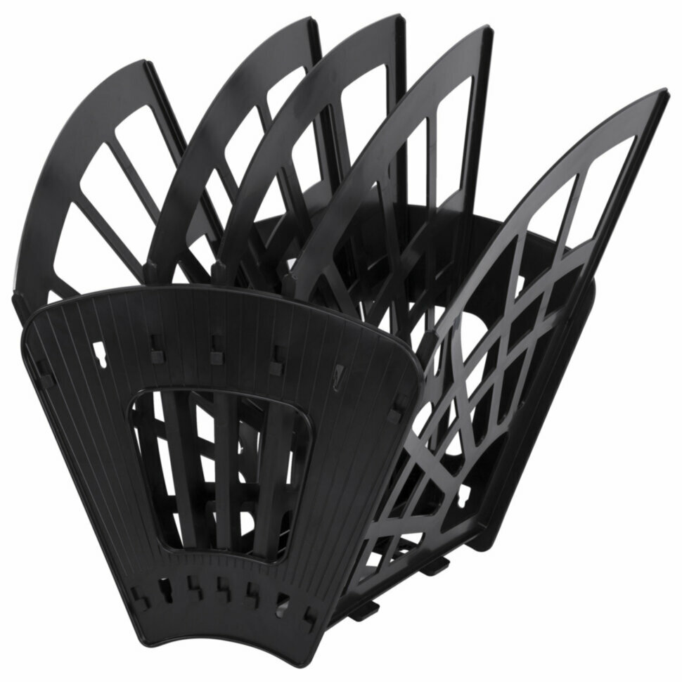 Лоток для бумаг веерный STAFF 5-ти секционный, 4 отделения, сетчатый, черный, 237021, 237021