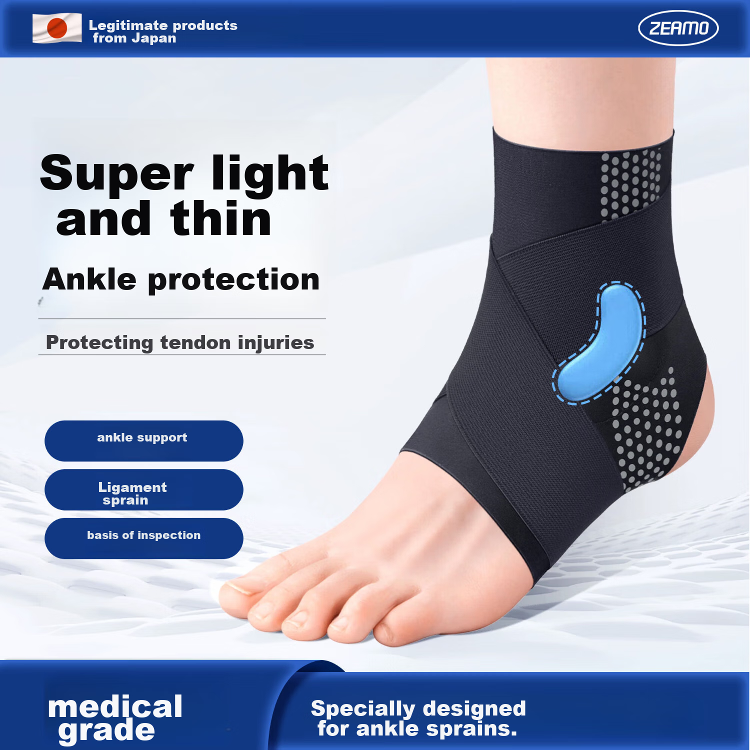 ZEAMO Japanese Ultra-Thin Ankle Brace, Anti-Sprain And Twisting Injury Protection, Ankle Joint Post-Injury Fixation Brace, Foot And Ankle Protector, Single Piece 2X