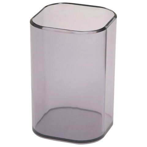 Подставка-органайзер СТАММ Визит (стакан для ручек) 70х70х100 мм, тонированная серая, (СТАММ СН35)