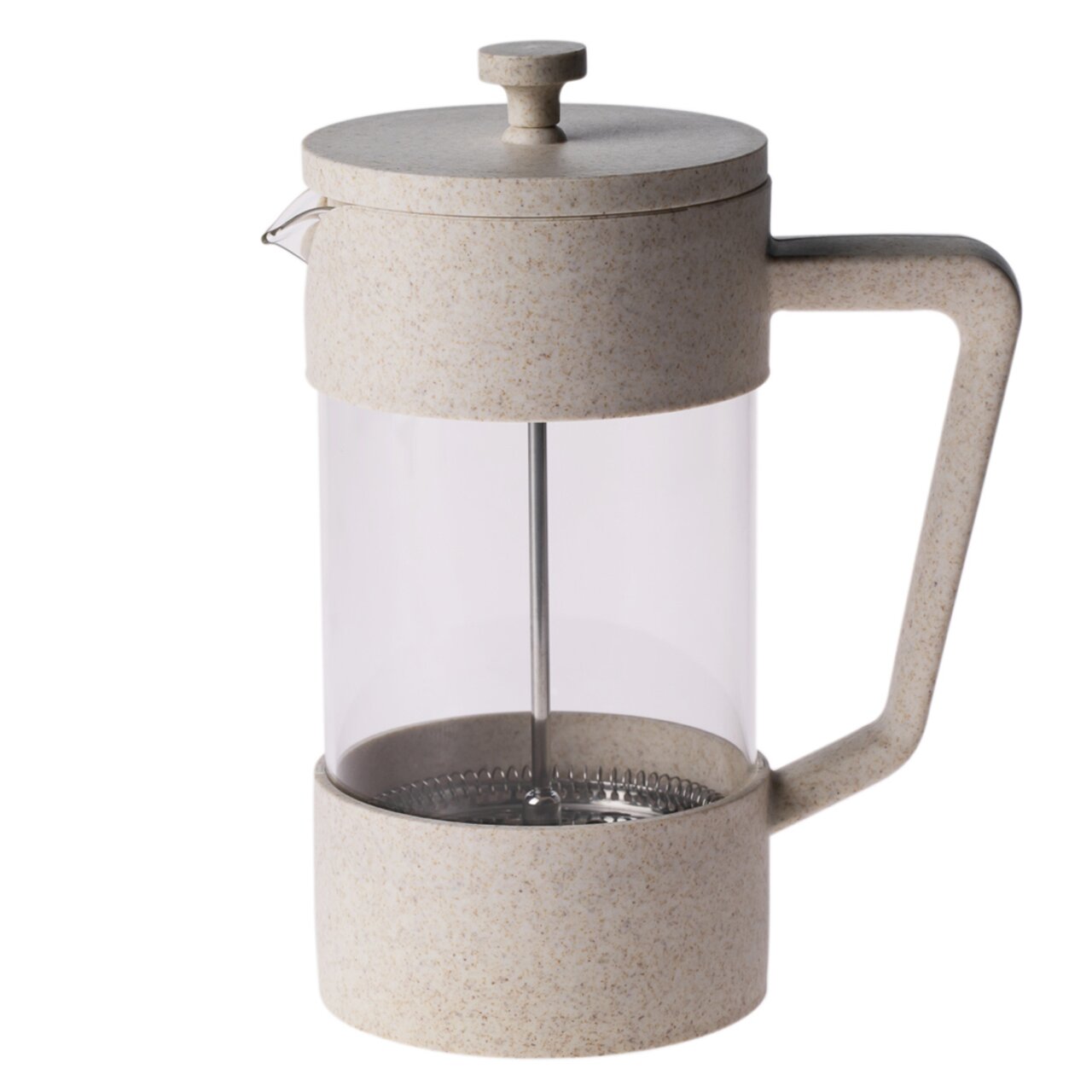 Френч-пресс Домовой 1000 мл серый стекло/пластик для заваривания кофе для дома
